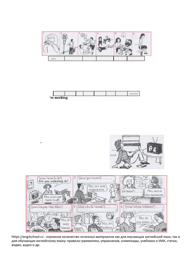 Present Continuous Exercises Elementary Level Pdf