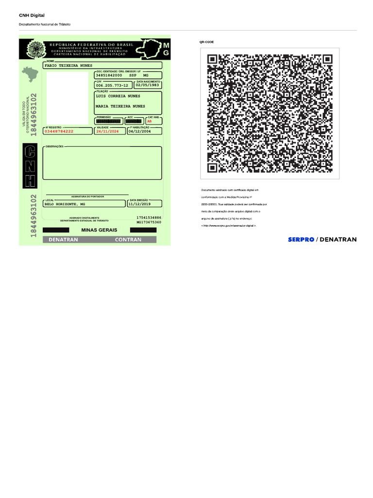 CNH Minas Gerais | PDF