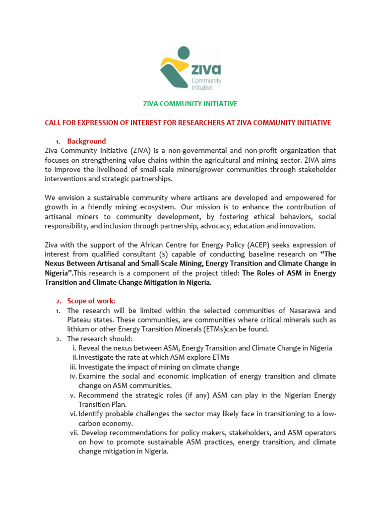 Call For Expression of Interest | PDF