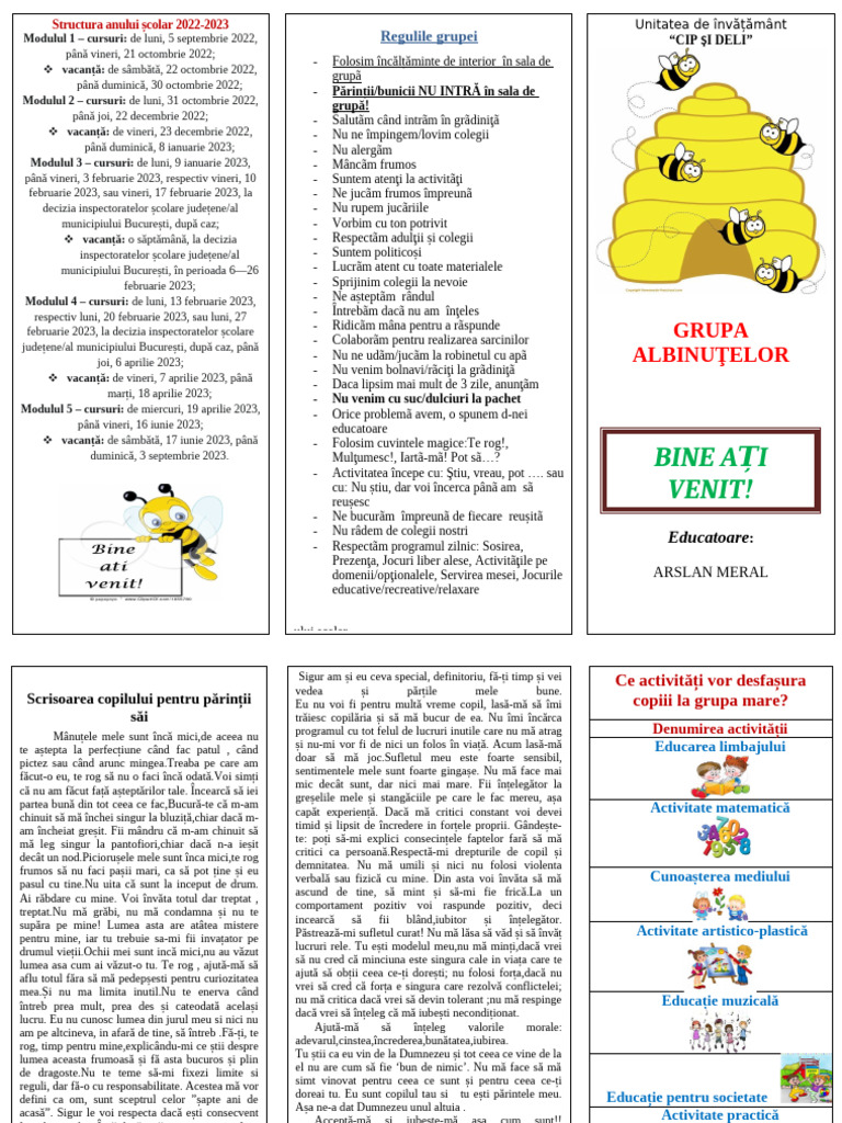 Pliant Inceput de An Scolar 2022-2023 MERAL | PDF