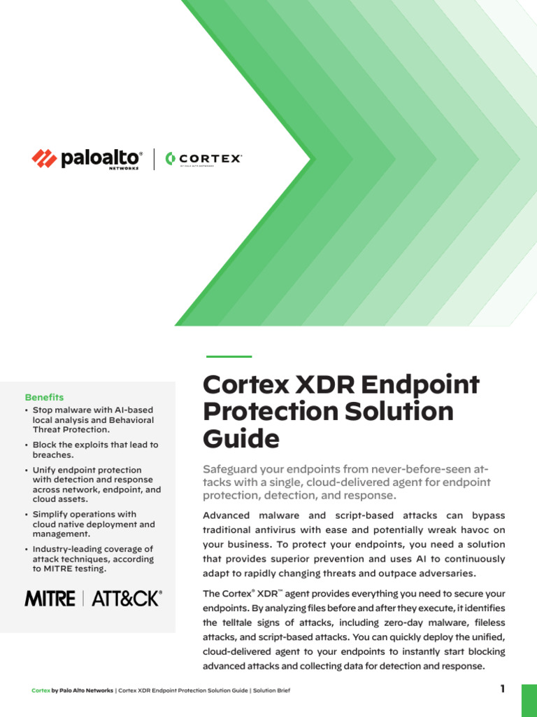 Cortex XDR Endpoint Protection Solution Guide | PDF