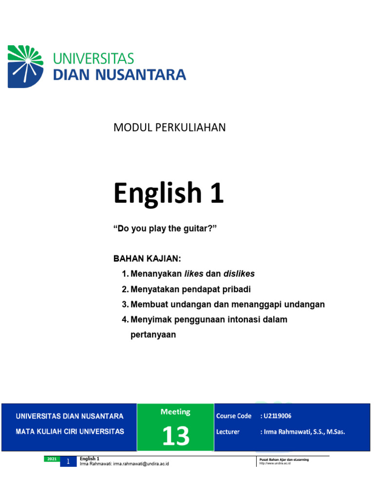 Module 13 - English 1 | PDF