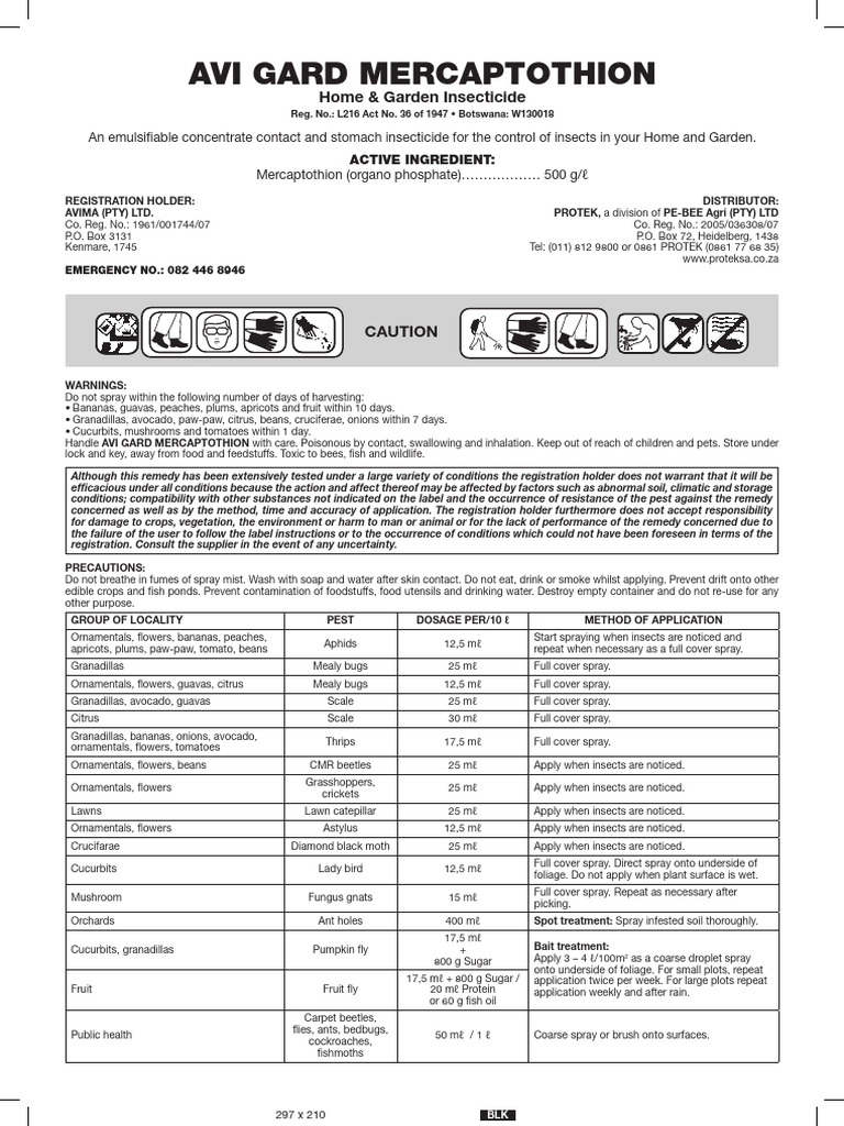 Avigard Mercaptothion Leaflet Pdf