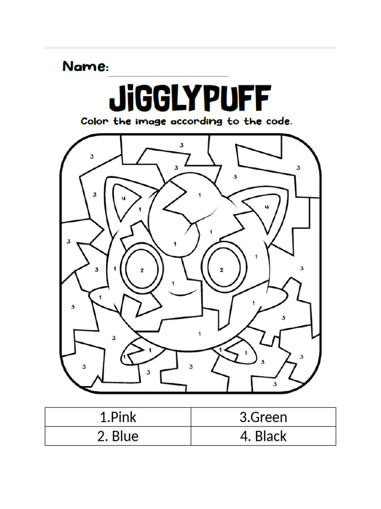 Jigglypuff Color by Number | PDF