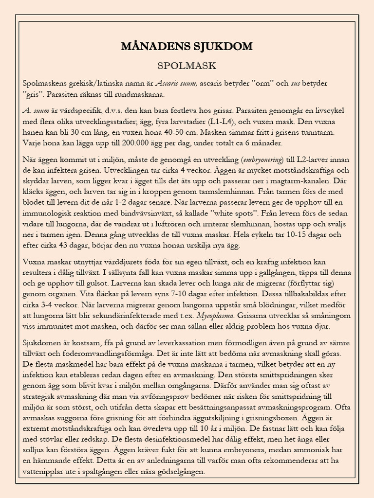 Grissjukdomar Spolmask | PDF
