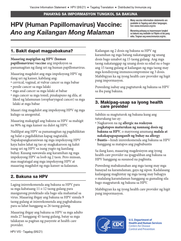 Tagalog HPV | PDF