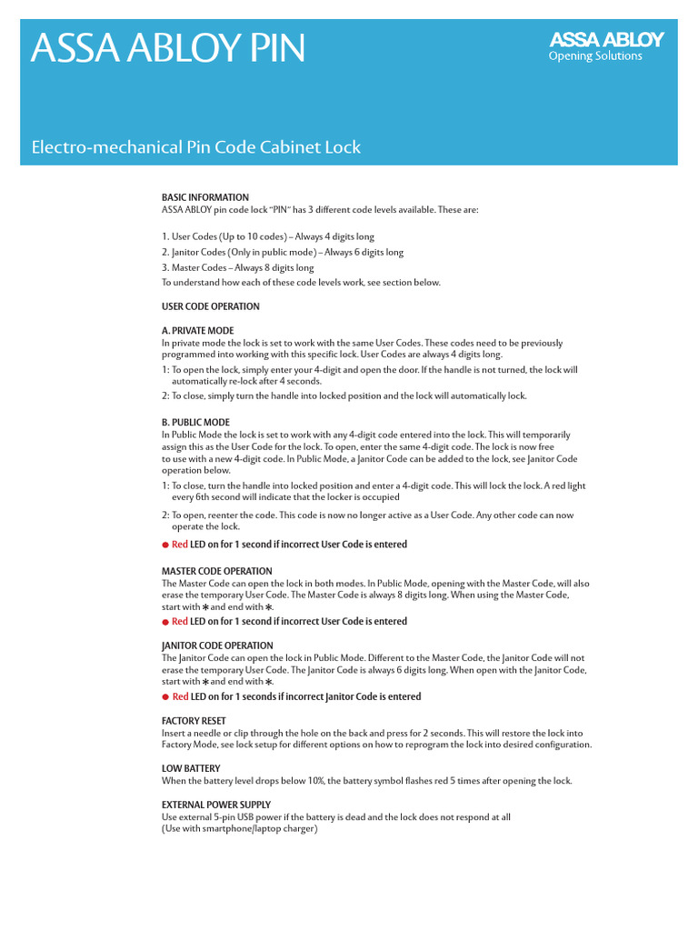 Programming Instruction PIN | PDF