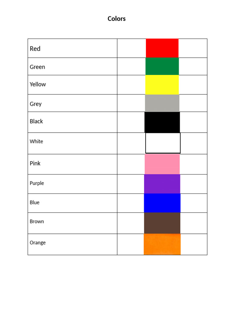 Color Cheat Sheet | PDF