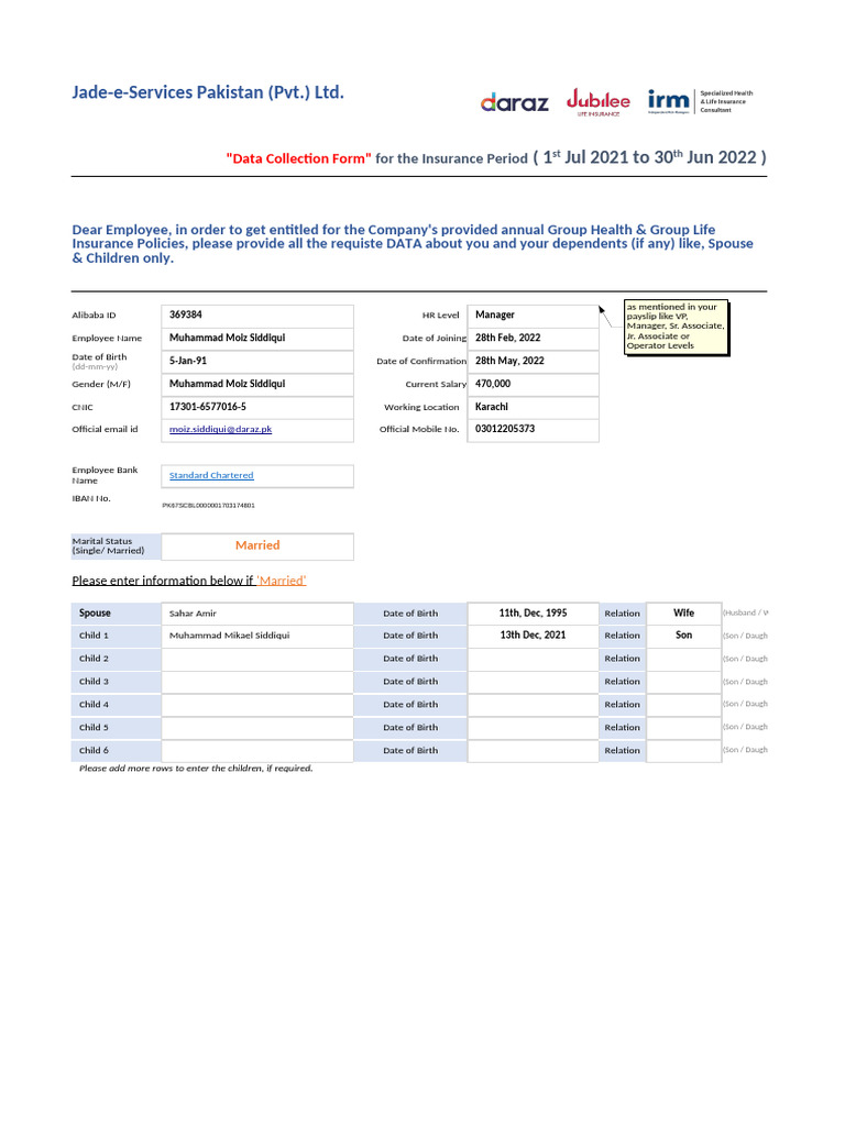 Data Validation Form - Emp | PDF