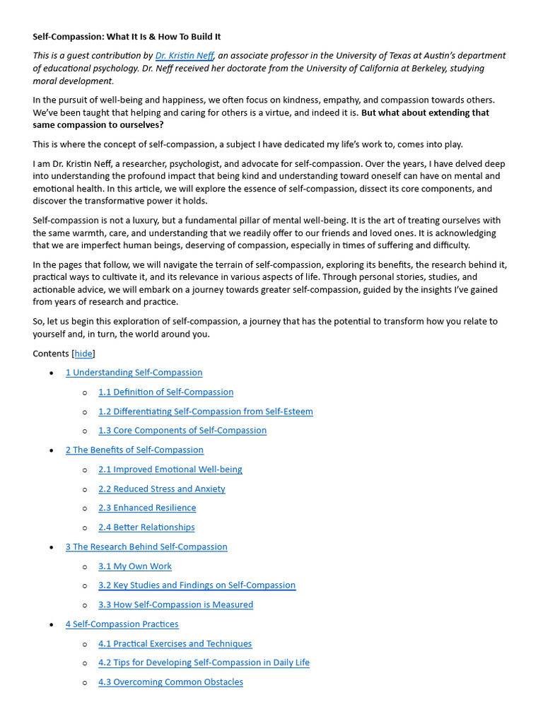 Self compassion | PDF