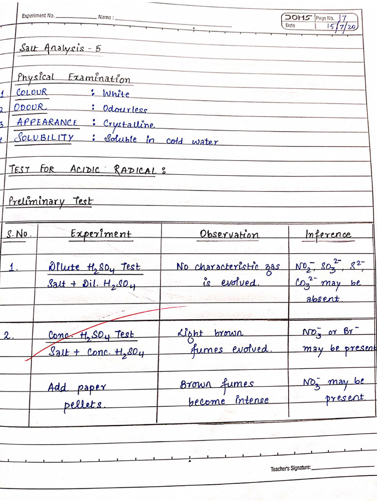 Salt Analysis - 5 - Aluminium Nitrate | PDF