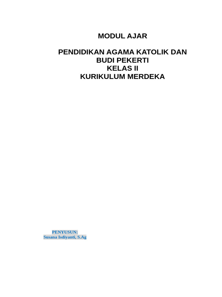 Modul Ajar Pakat Kelas Ii Bab I-V | PDF