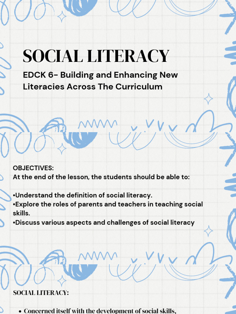 Social Literacy Group 1 | PDF