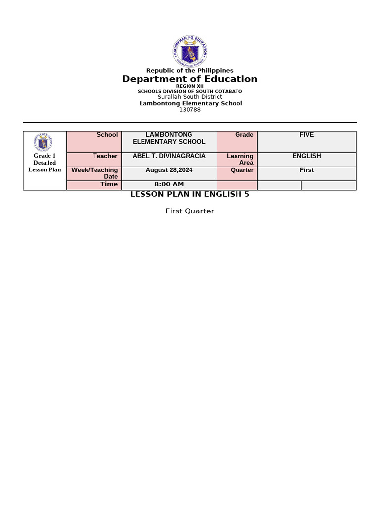 Matatag-Lesson-Plan Cause & Effect | PDF