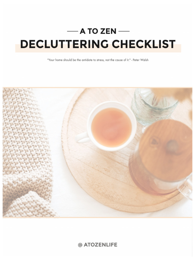 A To Zen Declutter Checklist | PDF