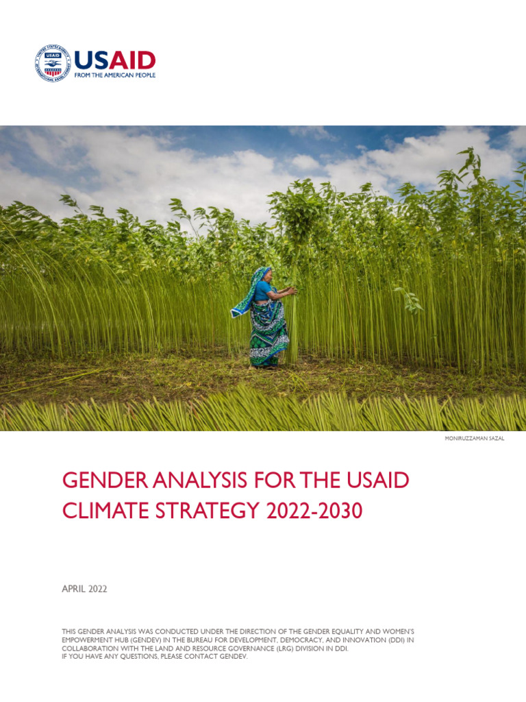 Gender Analysis for the USAID Climate Strategy | PDF