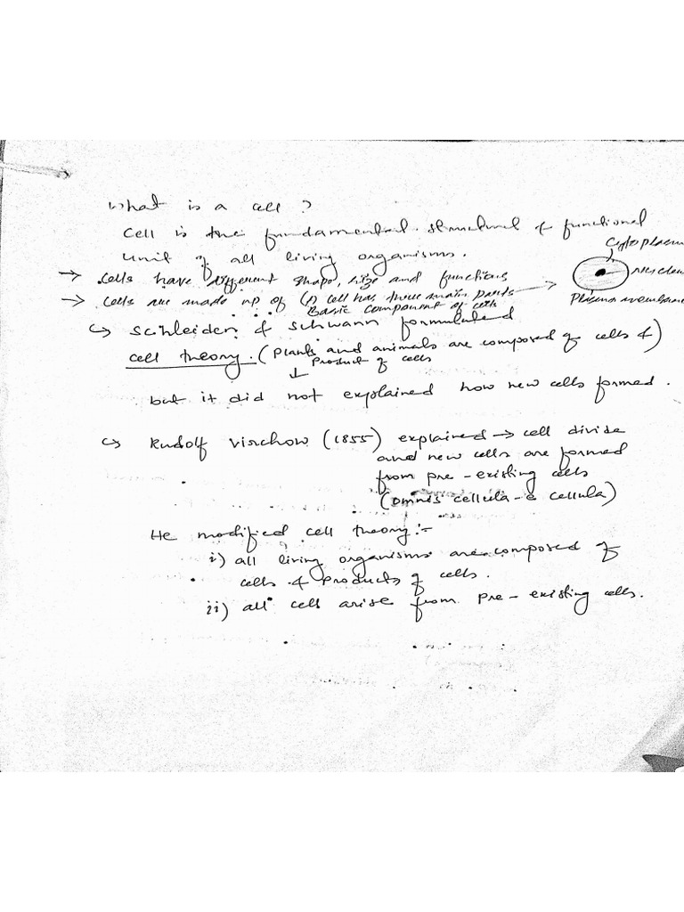 Biology (Cell) Notes | PDF