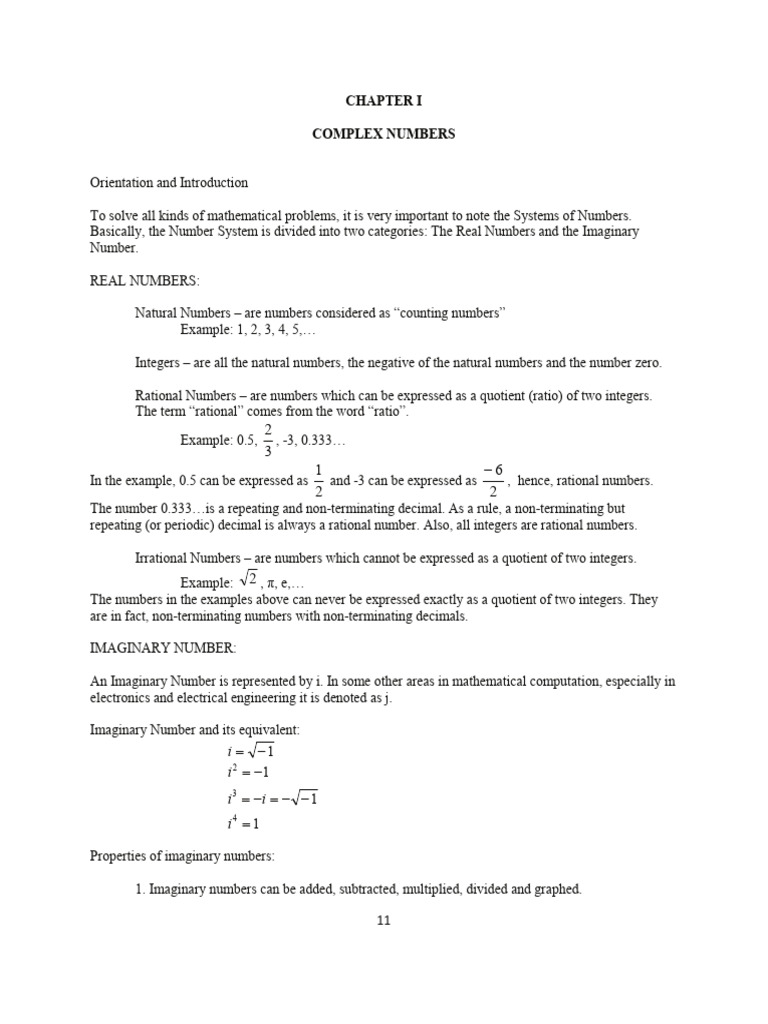 Lesson 1 Complex Numbers | PDF