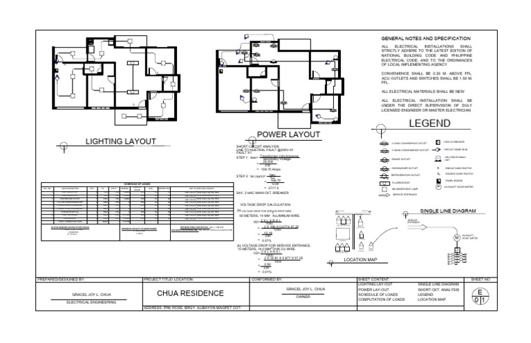 Ee411 Chuagracel Joy Residential Electrical Plan | PDF