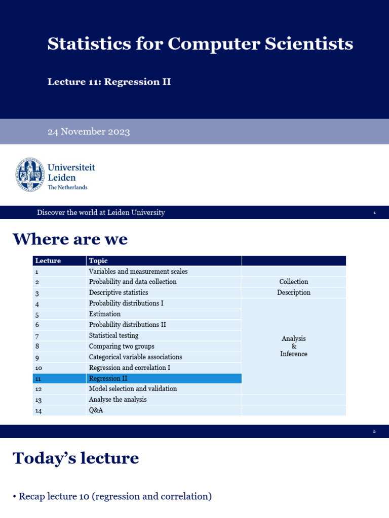 STAT2324 11 Regression II | PDF
