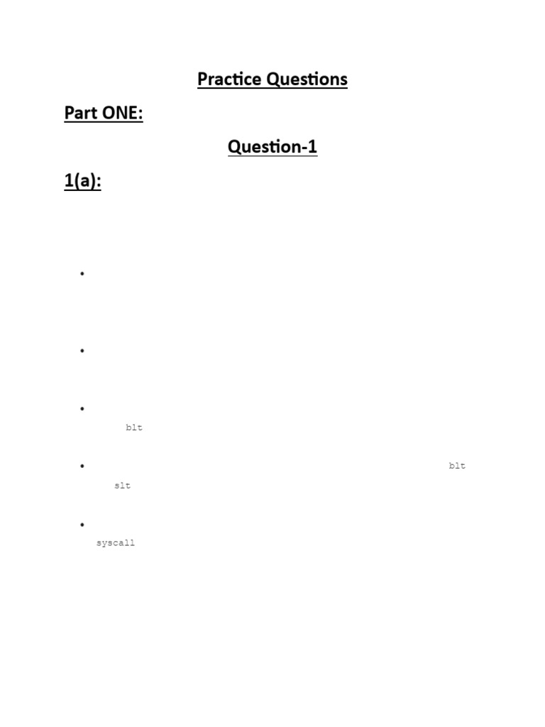 Practice Questions | PDF