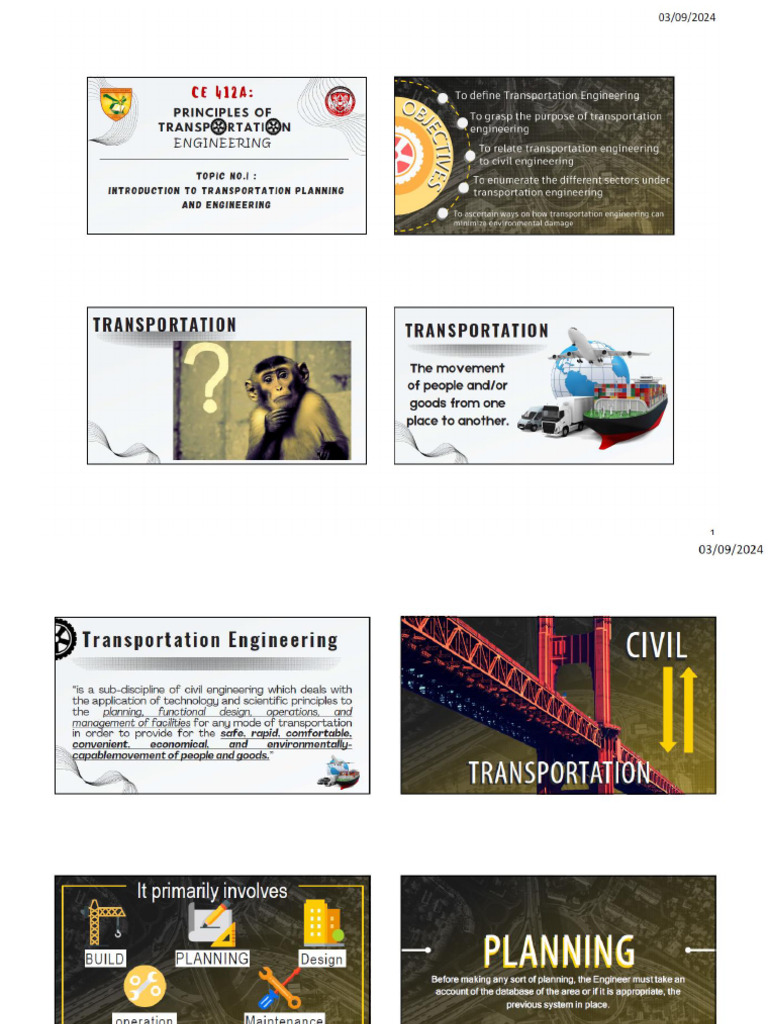 Principles of Transportation Engineering Topic 1 PDF | PDF