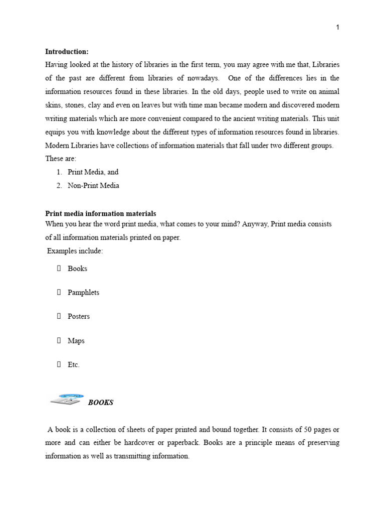 Types of Information Media | PDF | Microform | Books