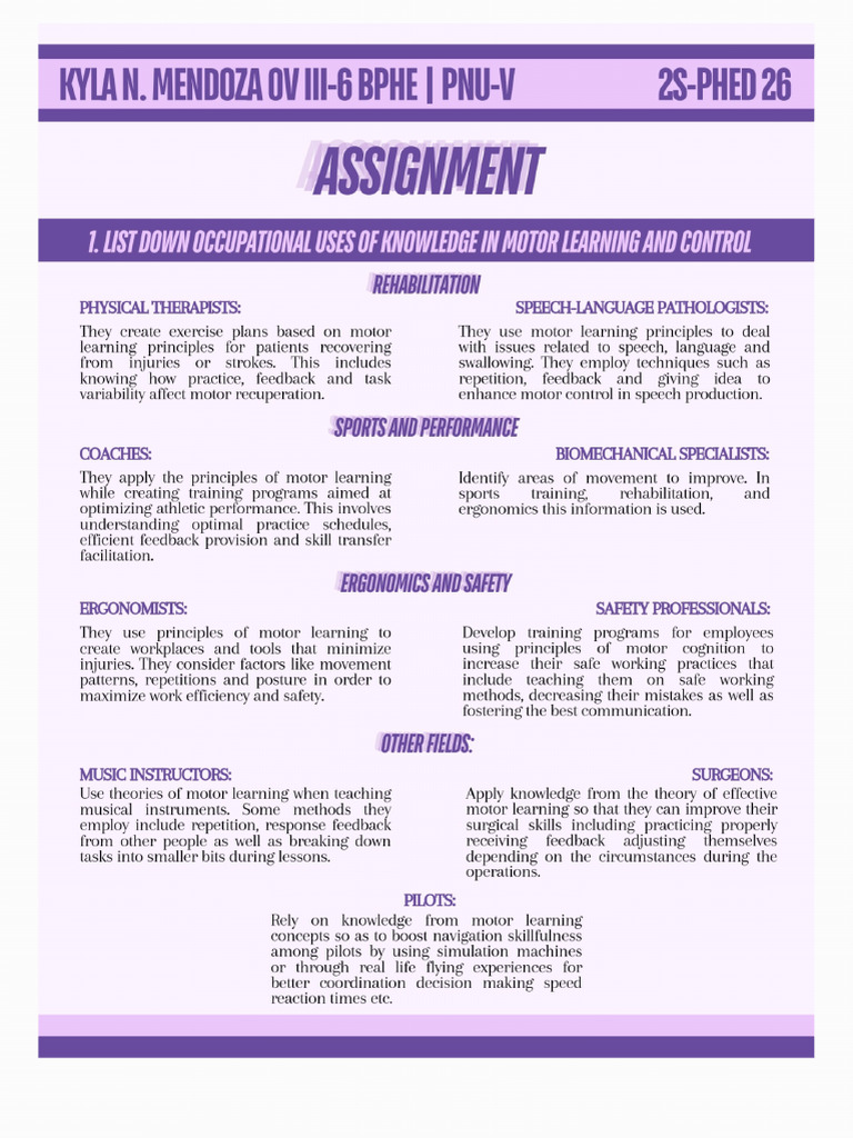 Mendoza Kyla Bphe 3 Assignment | PDF