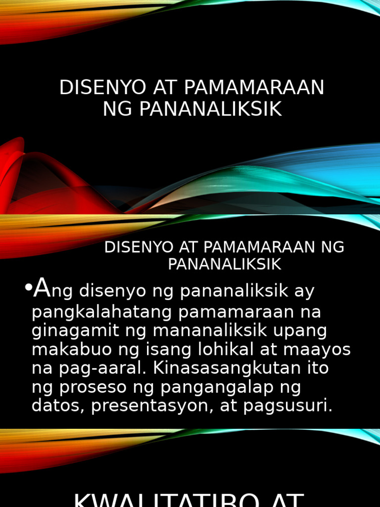 Disenyo at Pamamaraan NG Pananaliksik | PDF