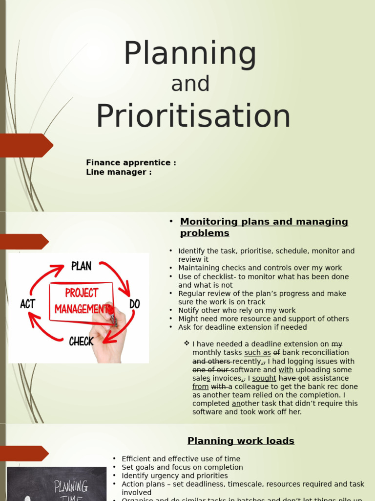 Presentation (Planning and Prioritising) NOTES | PDF