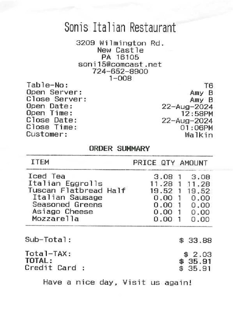 Lunch Receipt | PDF
