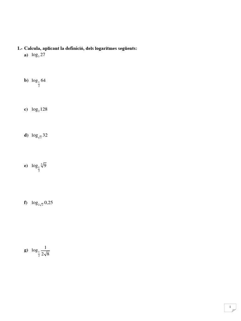 Logaritmes 2 - Enunciat | PDF