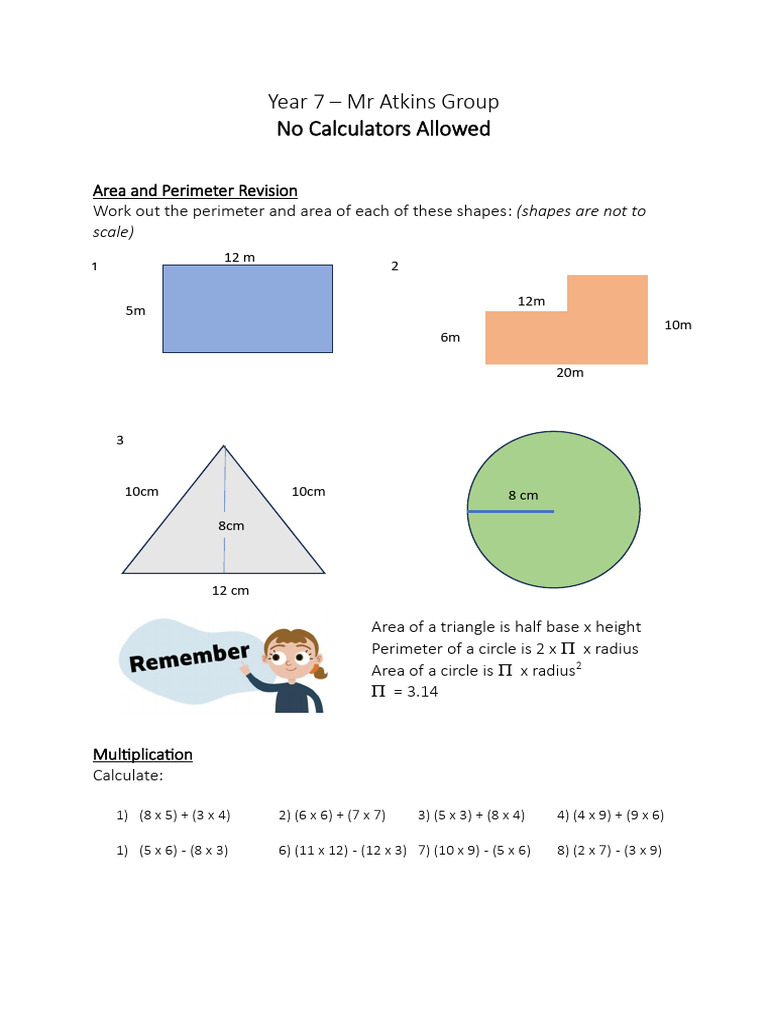 Y7 MA Maths GroupHOME WORKING APRIL 24 | PDF