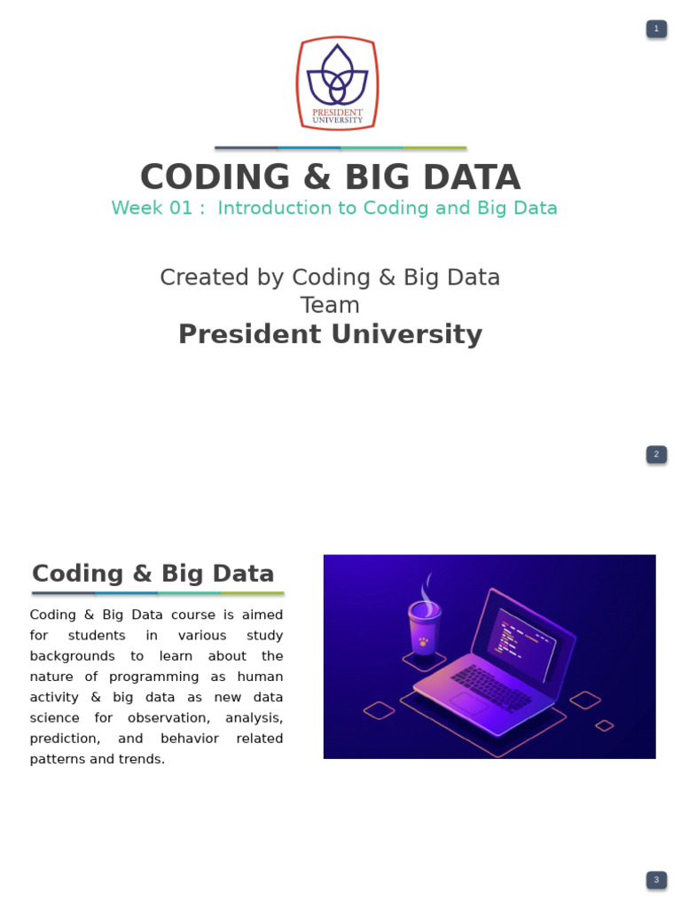 Coding Big Data Week 01 Syllabus Introduction To Coding Big Data Pdf