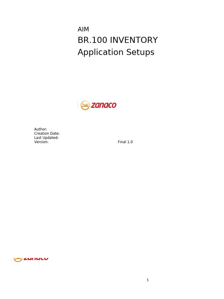 BR100 - Inventory | PDF