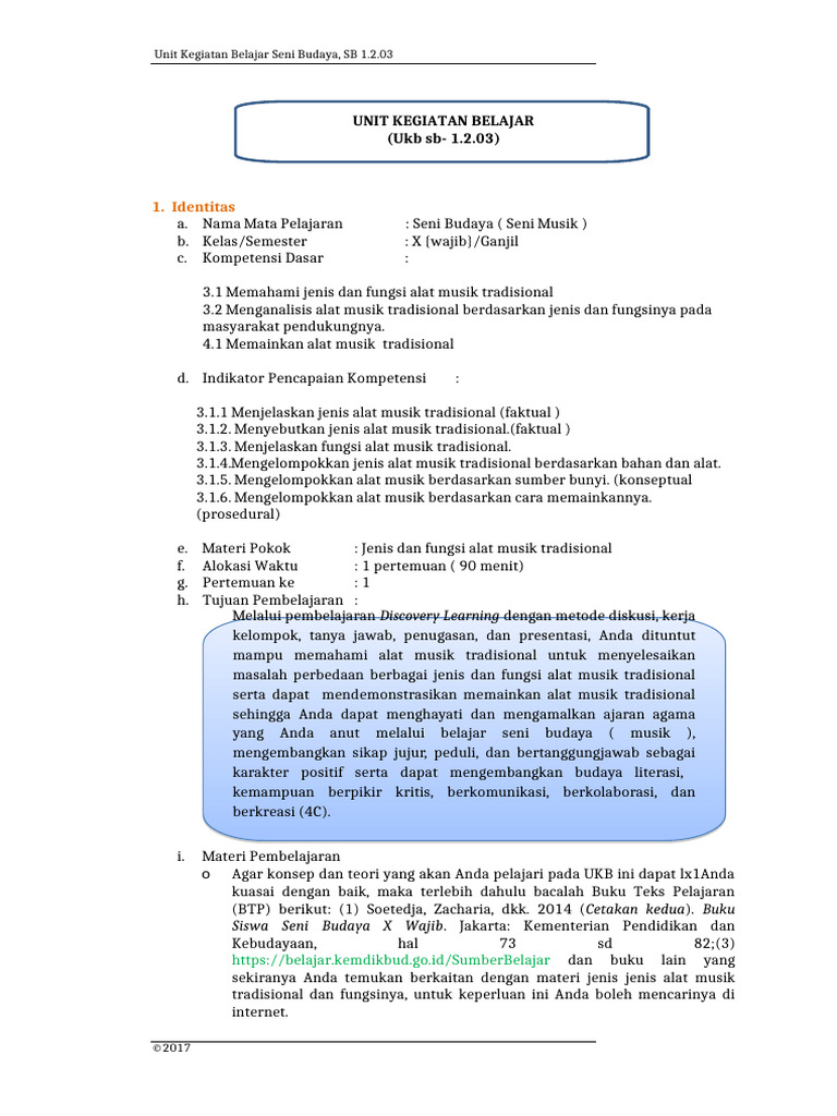 UKB SB.1.2.03 Musik Tradisional ARDI | PDF