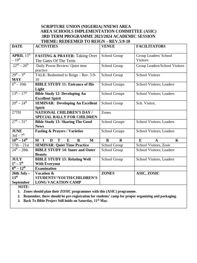 2024 3rd Term Prog | PDF | Foreign Language Studies