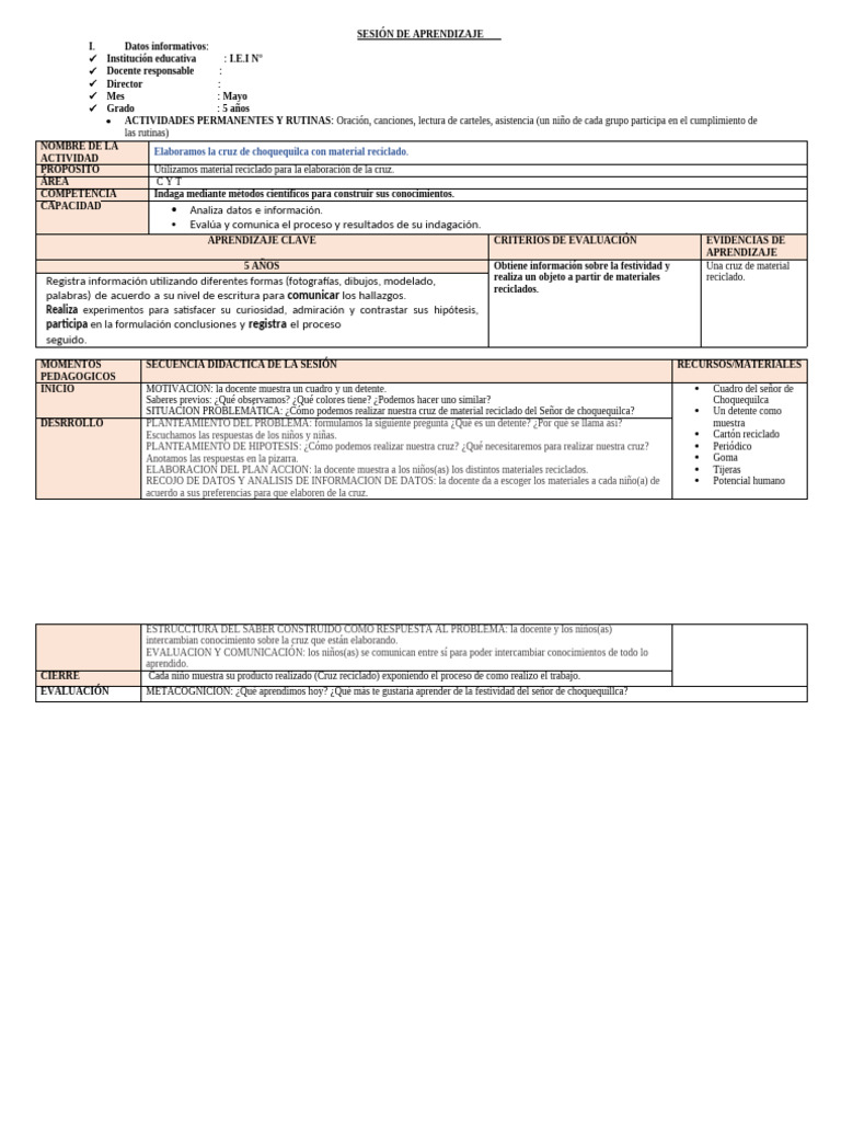 Esquema de Sesion-1 | PDF