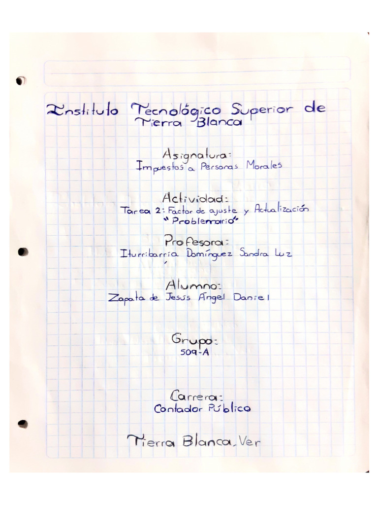 Tarea 2 - Problemario - Factor de Ajuste y Actualización - Zapata de Jesús Ángel Daniel | PDF