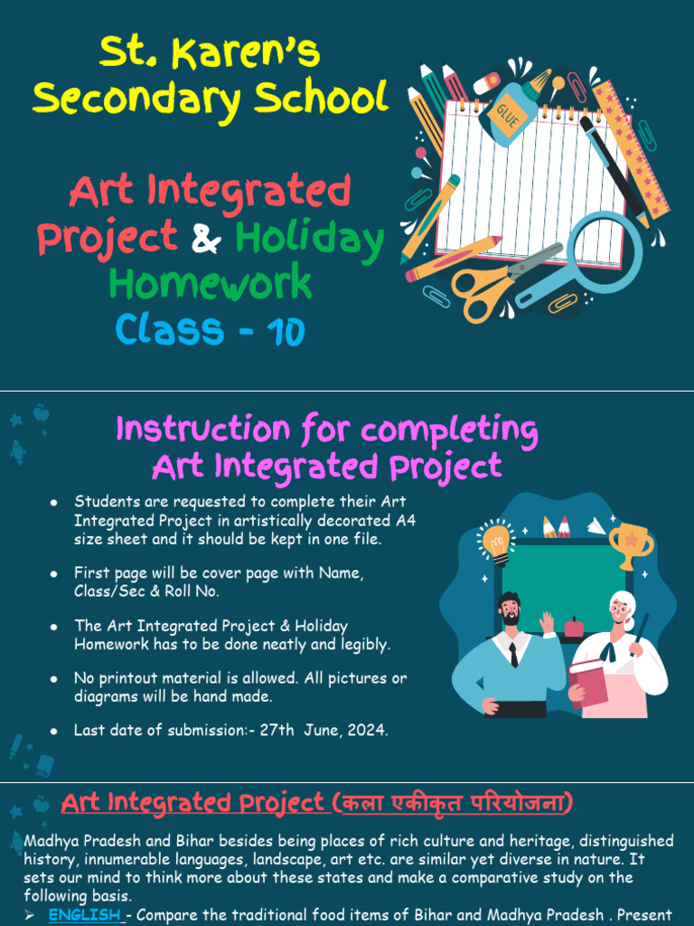 St. Karen S Secondary School: Art Integrated Project | PDF