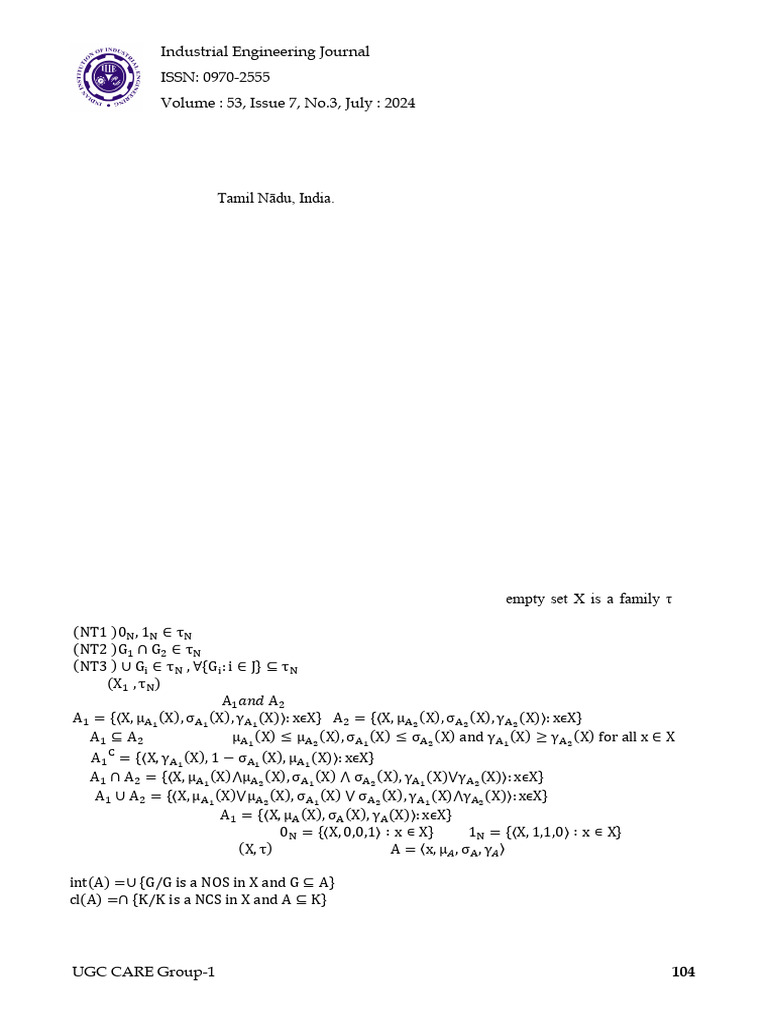 Generalized Semi Pre Continuous Mapping in Neutrosophic Topological Spaces | PDF | Compact Space ...