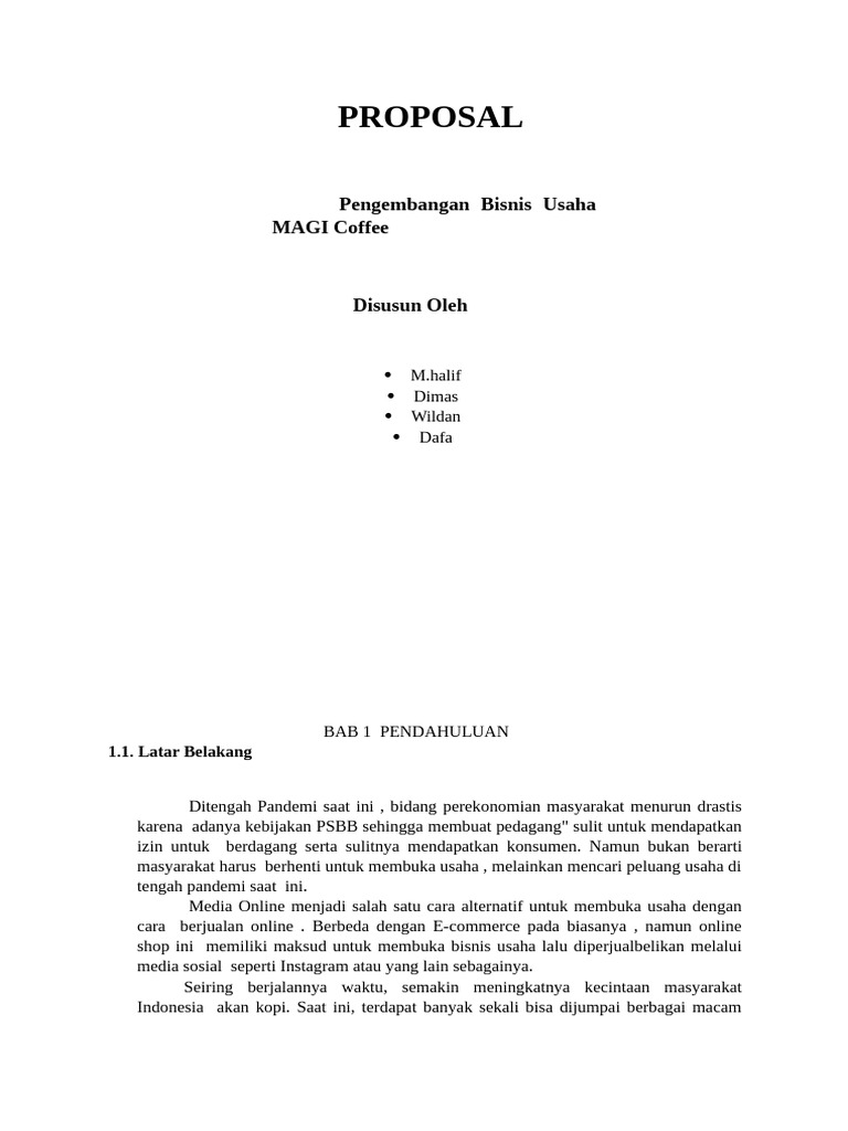 Proposal Cofe | PDF | Hot Drinks