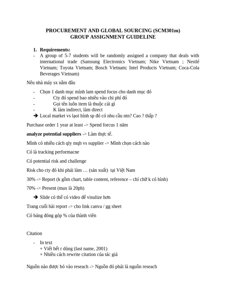 Groupwork Guideline - SCM301m | PDF