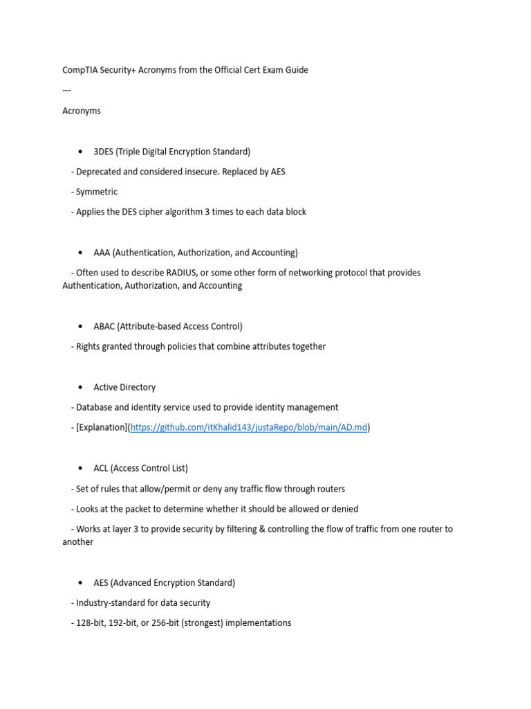 CompTIA Security Acronyms | PDF