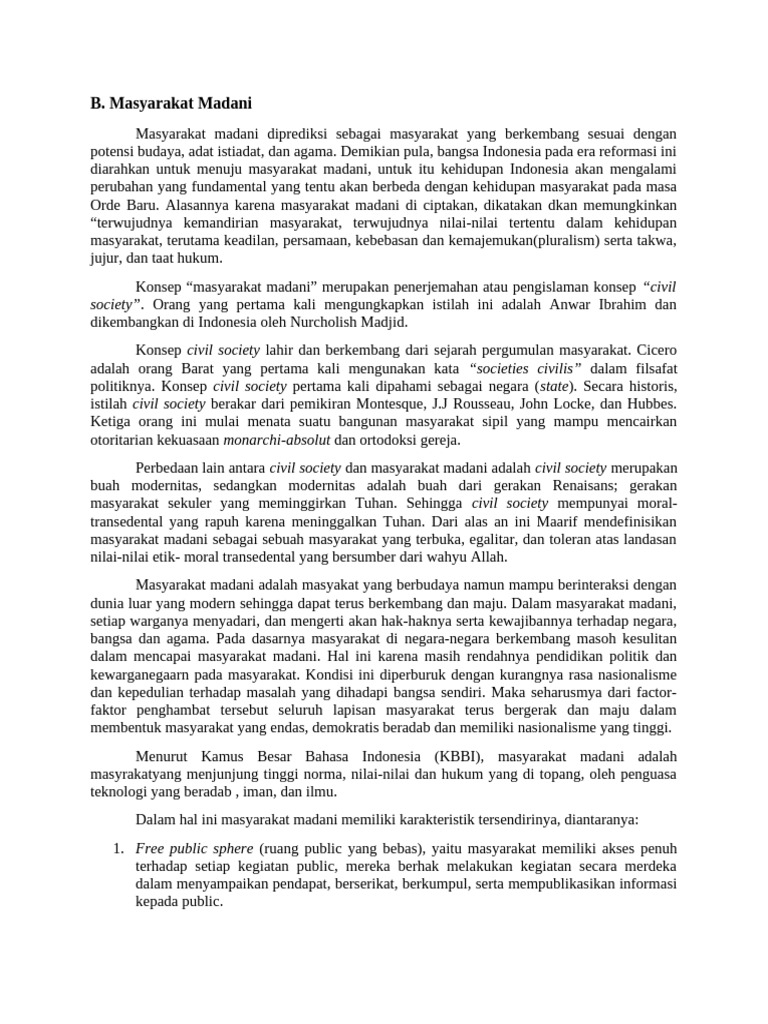 Masyarakat Madani | PDF