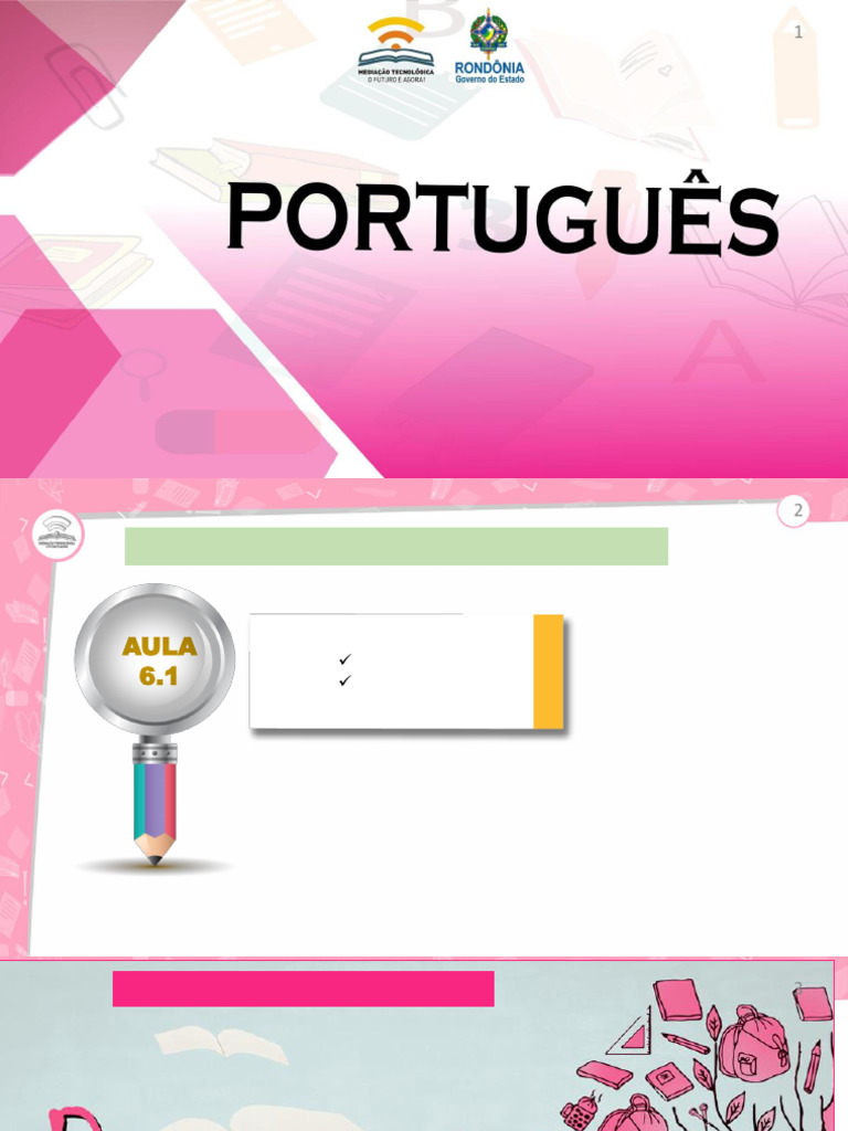 2 Slide Aula 06 L Portuguesa 1º Ano 2023 Aluno Pdf