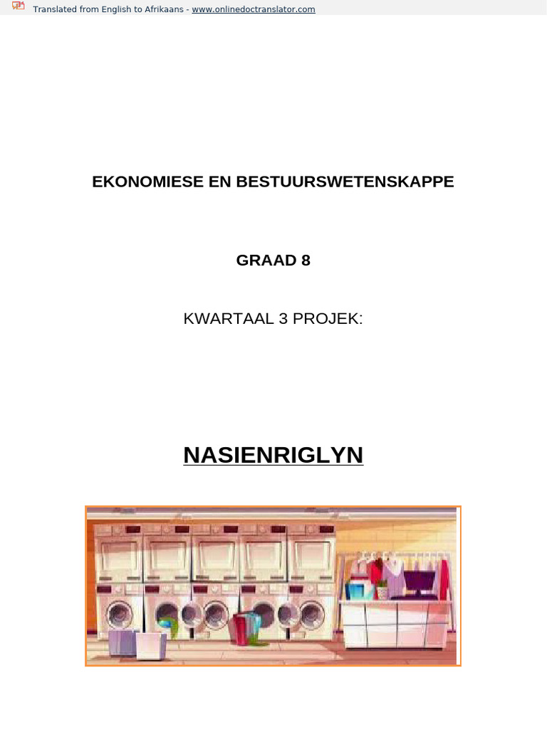 GR 8 Term 3 - Project - 2024 MEMO - En.af | PDF