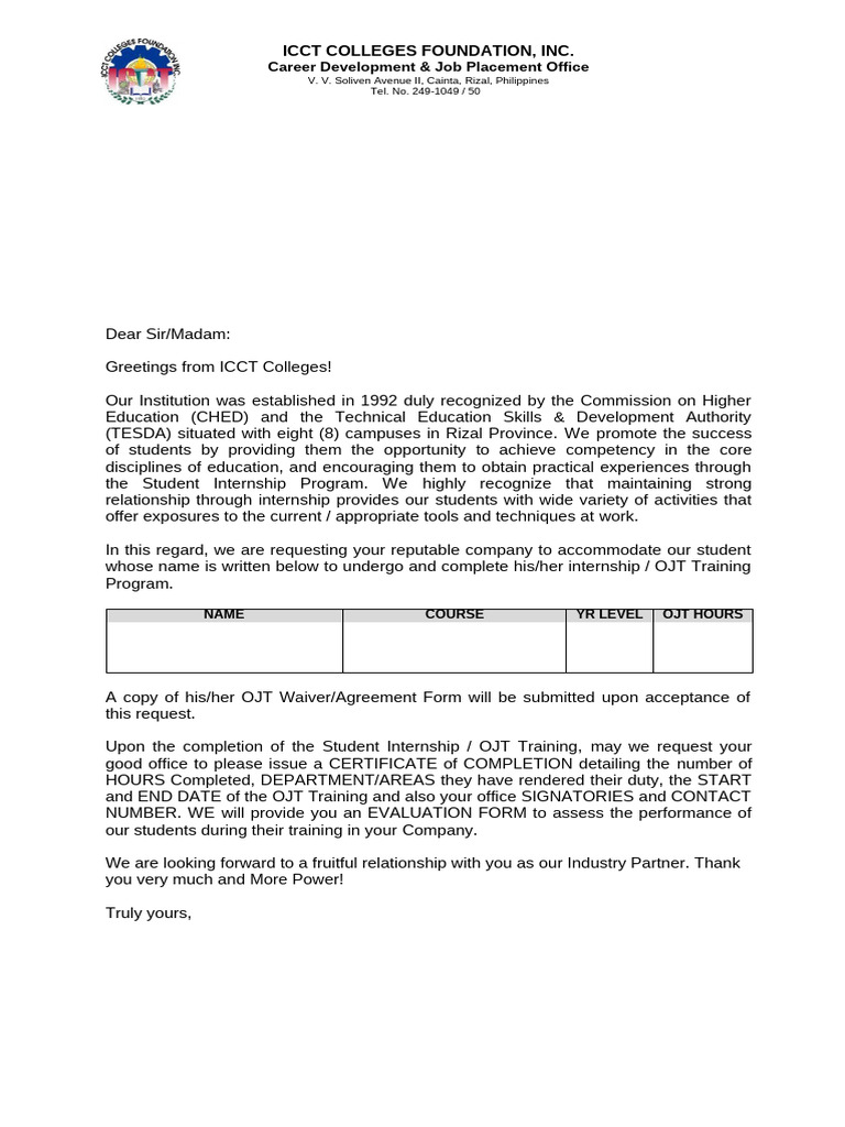 ICCT 2016 SIP Letter of Endorsement GENERAL | PDF | Career & Growth ...