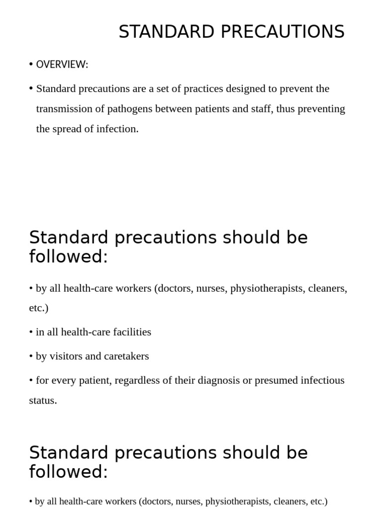 Standard Precautions | PDF