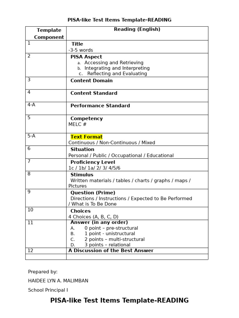 PISA-Template-English 2-Reading-Basic-2024 | PDF